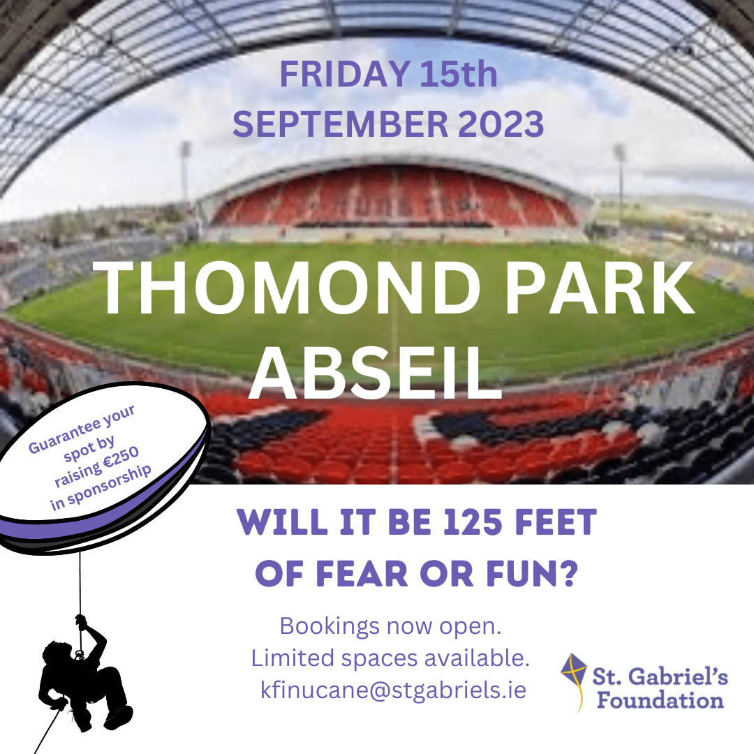 Abseil down Thomond Park in aid of St Gabriel's - Buy Tickets